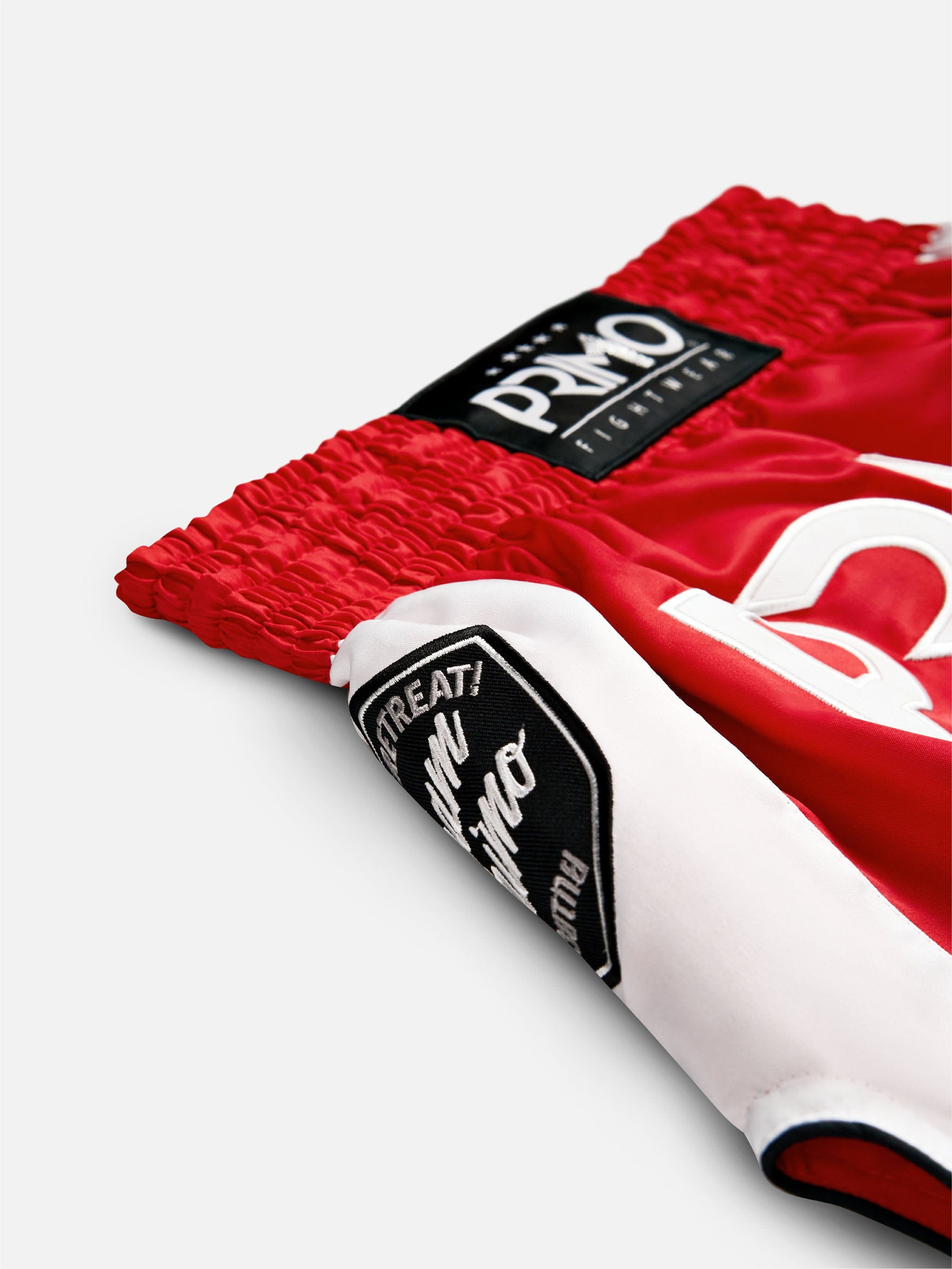 Primo Fight Wear Muay Thai Shorts - Stadium Classic Red – Primo ...