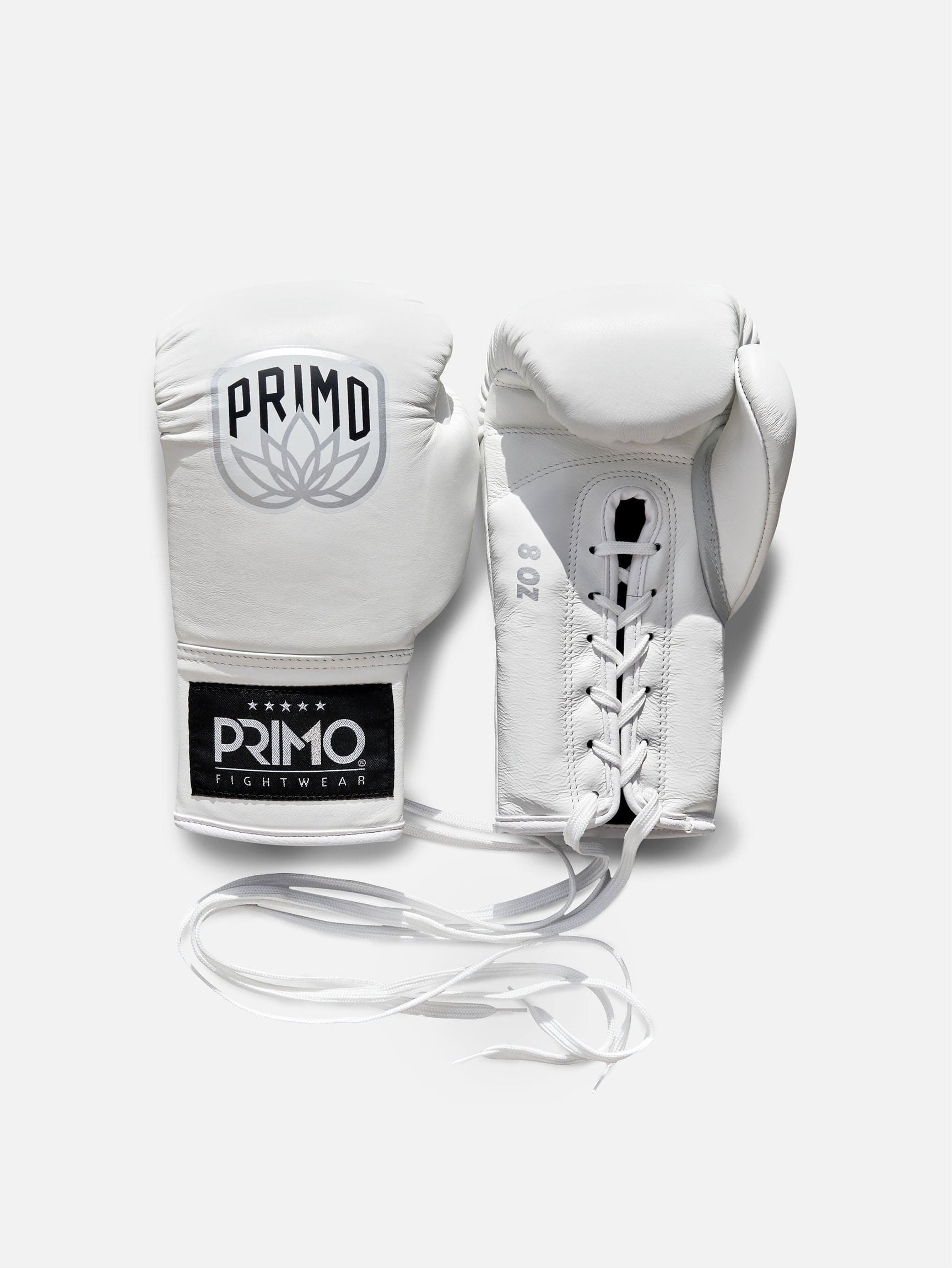 Primo Fight Wear Pro Lace Up Boxing Gloves - White – Primo Fightwear ...